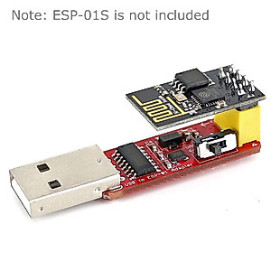Wishiot 5pcs ESP8266 ESP-01S 4MB WiFi Wireless Serial Transceiver Module with 2pcs USB to ESP-01S Adapter Programmer CH340G UART PORG