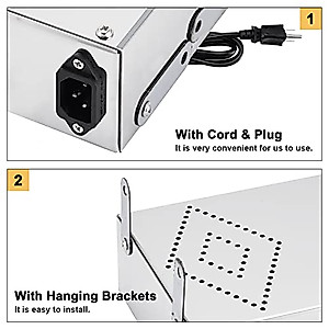 Electric Food Warmer with Cord & Plug 24” 650W Food Heat Lamp Strip Heater Commercial Food Warmer Food Heating Lamp Heat Lamp for Food