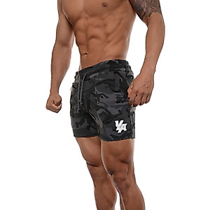 YoungLA Men's Bodybuilding Gym Workout Shorts 102 Camo Black M