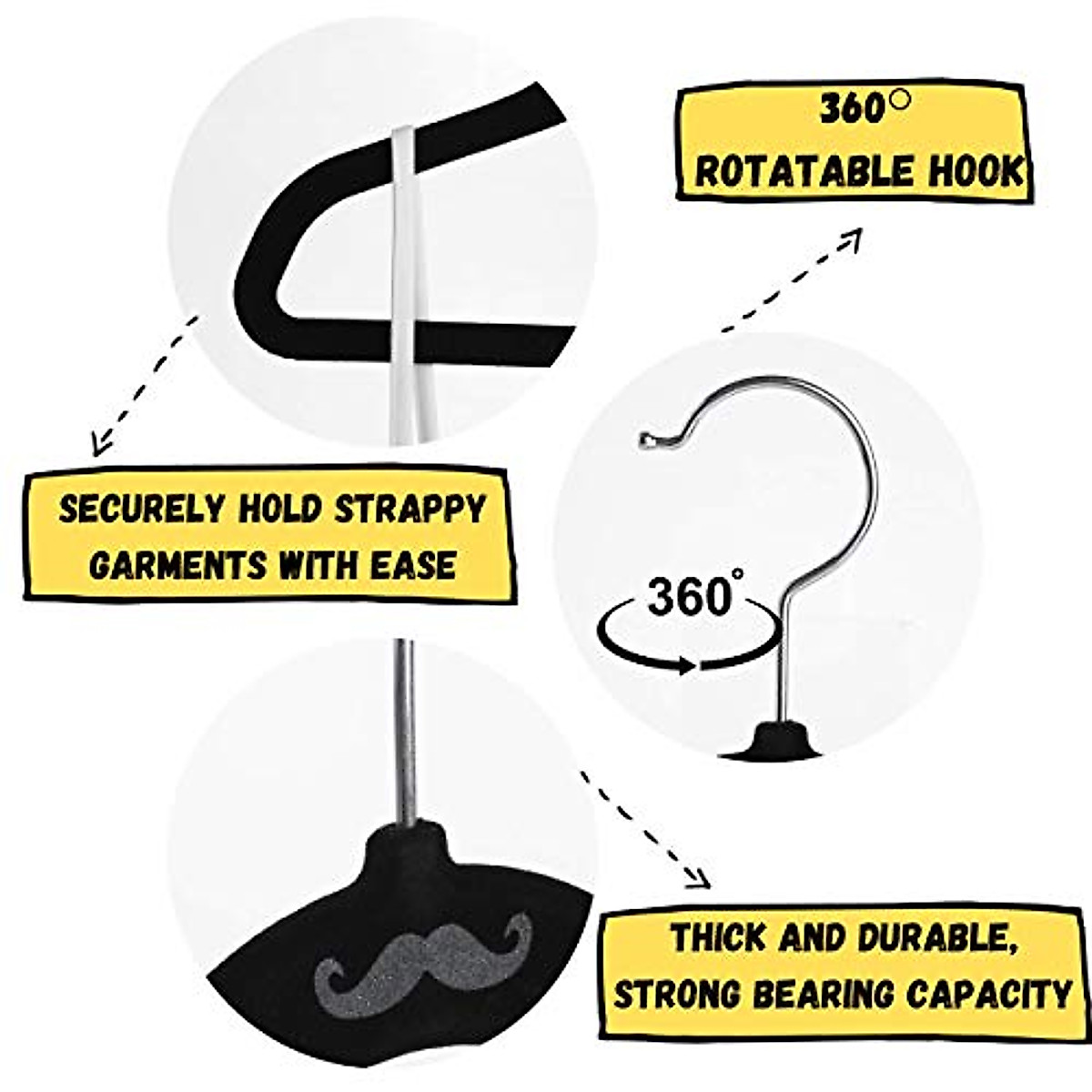 Mr. Pen- Black Velvet Kid's Hangers, 6 Pack, Baby Hangers, Kids Hangers, Baby Hangers for Nursery, Baby Clothes Hangers, Baby Hangers for Closet, Hangers for Baby Clothes, Baby Velvet Hangers