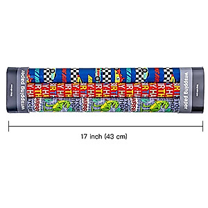 WRAPAHOLIC Birthday Wrapping Paper Roll - Mini Roll - 3 Rolls - 17 Inch X 120 Inch Per Roll - Dinosaurs/Racing Car/Happy Birthday Lettering for Kid's Birthday, Baby Shower