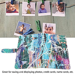 3in Photo Album, PU Leather Cover 16 Individual Pages Camera Photo Album Lock for Movie Ticket (Colorful Graffiti)