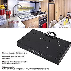 1 Set Under Cabinet Range Hood 12V Cooking Range Hood 3 Speed Adjustable with Touchable Screen LED Light Suitable for RV Yacht Kitchen