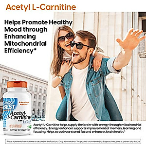 Doctor's Best Acetyl L-Carnitine, Help Boost Energy Production, Support Memory/Focus, Mood, Non-GMO, Vegan, Gluten Free, 120 Count (Pack of 1) (DRB-00152)