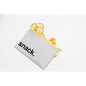 Fluf Zip Snack Sack: Reusable Snack & Sandwich Bag, Zipper Closure | 100% organic cotton with RPET lining | Tested Food-Safe | Rinsable & Machine Washable (Snack Black, Snack)