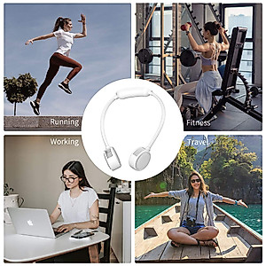 AVWOO Portable Neck Fan Hand Free Personal Hanging Neck Fan with 4800mAh Rechargeable Battery, 3 Speeds Adjustable, 360° Cooling, No Hair Twisting, Perfect for Sports, Travel, and Outdoor