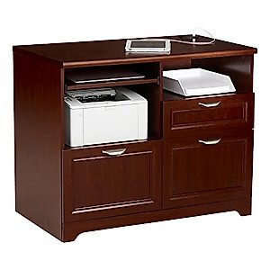 Realspace® Magellan 30"H x 36-5/16"W x 21"D Tech Station Printer Stand 2.0, Classic Cherry