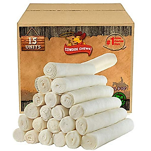 Cowdog Chews Retriever Roll 9-10 inch (15 Pack) All Natural Rawhide Dog Treat Bone