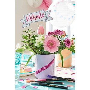 edding 1340 brush pen - set of 10 - colorful, bright, delicate colors - flexible brush nib - felt-nib pen for painting, writing and drawing - bullet journals, hand lettering, mandalas, calligraphy