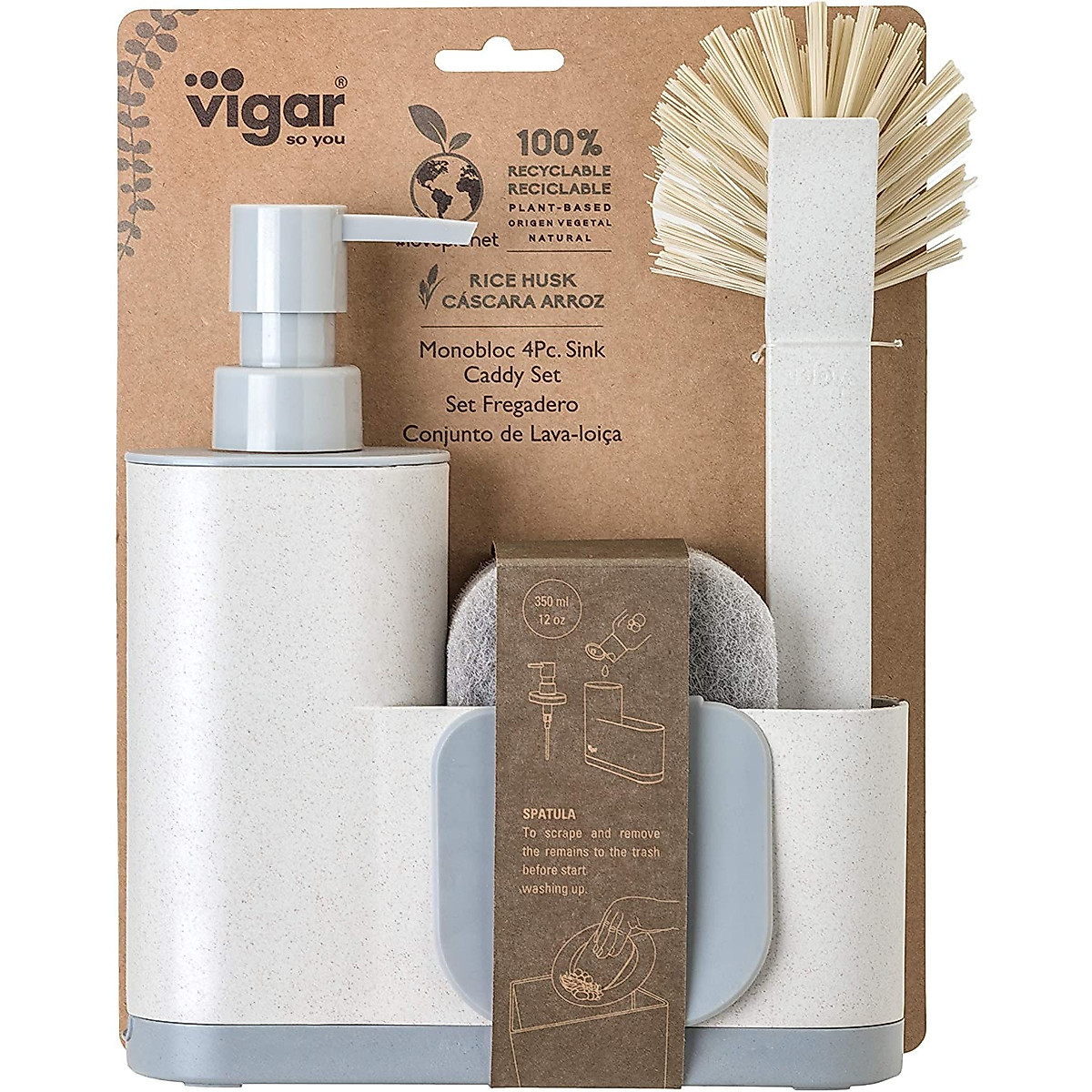 VIGAR 4 Piece Sink Set, Light Grey, Mediano