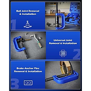Orion Motor Tech Ball Joint Press Kit, Heavy Duty Ball Joint Removal Tool Kit with 4x4 Adapters, for Most 2WD and 4WD Cars and Light Trucks