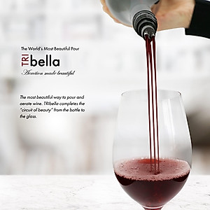 TRIbella Air Speed Wine Aerator, Drip-Free, Artisan Wine Pourer with Polycarbonate Base and Acrylic Spouts, Wine Accessories for Refined Flavor and Aroma, Wine Gifts for Aficionados, Comes with a Case