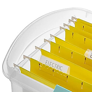 Sterilite Large Nesting ShowOffs Clear File Organizer Storage Box with Handle and Latches for Home, Office, Craft, Hobby, & Classroom, Clear (12 Pack)
