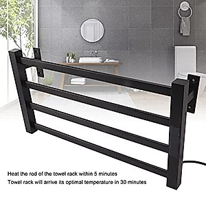 Fafeicy Digital Display Electric Heated Towel Rack with Thermostat, Wall Mounted for Bathroom, Punch Free Installation
