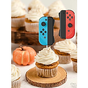 Video Game Cupcake Toppers 24PCS,Switch Game Controller Theme Cupcake Decorations,Birthday Cake Decorations Picks for Boys Gaming Themed Birthday Party