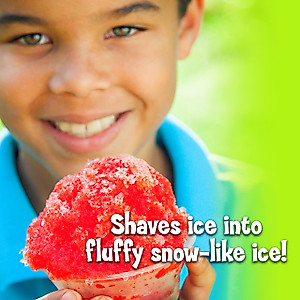 Nostalgia Kool-Aid Shave Ice & Snow Cone Maker, Includes Reusable Cup and Two Ice Molds, Stainless Steel Blades, Makes Margaritas, Frozen Cocktails, Slushies, Red