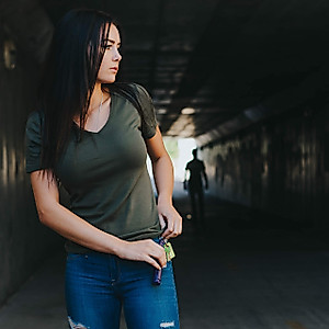 VEXOR Police Strength Pepper Spray, Flip-Top Finger Grip, 20+ Shots, 10-12 Ft. Range w/Key Release (Purple)