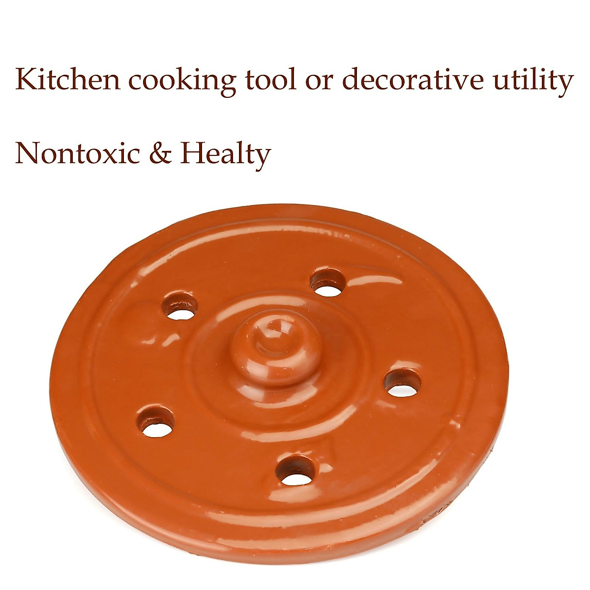 Clay Dolma Pot Lid Cover -Weighted Clay Lid for Dolma Cooking -Traditional Dolma Cover -Pot for Dolma -Clay Dolma Lid -Handcrafted Dolma Pot Cover(8,6 inch)