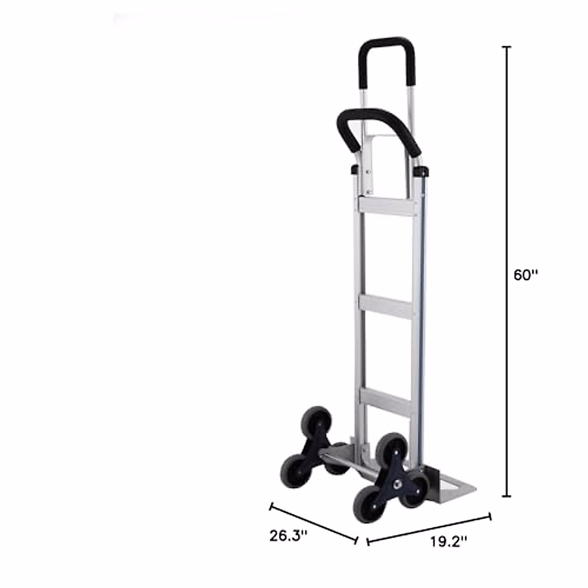 ZBPRESS Aluminum Stair Climber Hand Truck 550LBS Capacity Dolly Assisted Heavy Duty Utility Cart with Flat Free Wheels