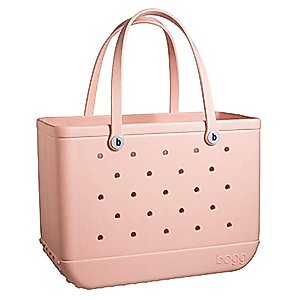BOGG BAG X Large Waterproof Washable Tip Proof Durable Open Tote Bag for the Beach Boat Pool Sports 19x15x9.5 (X-Large, Peachy Beachy)