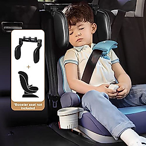 SanLead Car Headrest Pillow Detachable, U Shaped Road Pal Headrest Black Head Neck Support, 180 Degree Adjustable Car Seat Head Neck Support