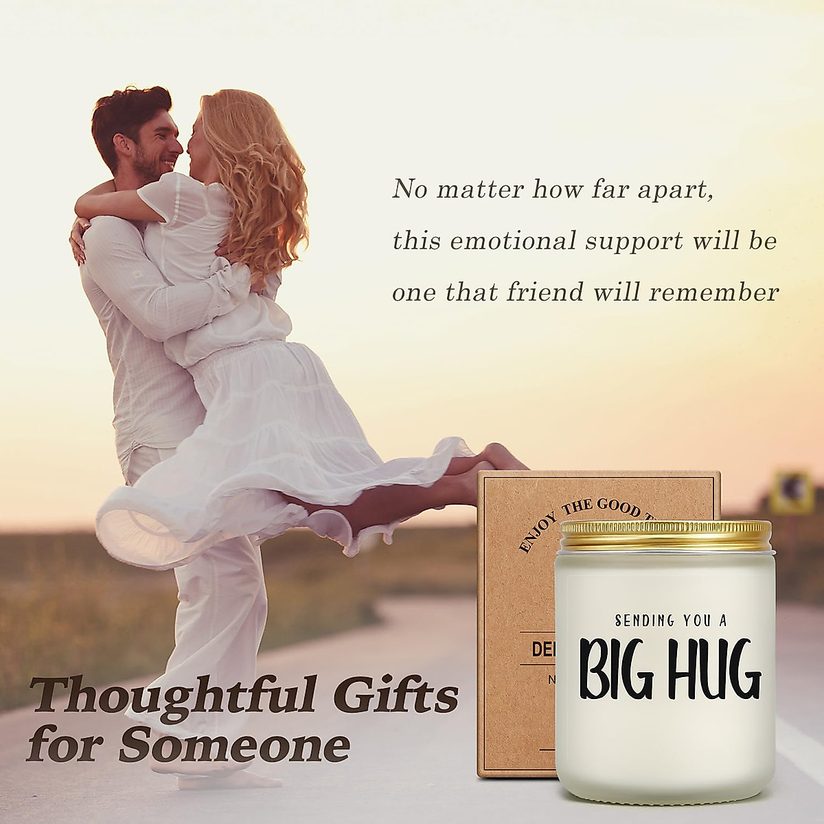 Sympathy Gifts for Loss of Loved One, Thinking of You Gifts for Women Men, Miscarriage Get Well Soon Bereavement After Surgery Gifts, Sending You a Big Hug Cheer Up Lavender Scented Candle