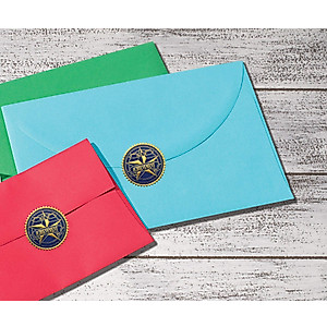 PaperDirect Deluxe Embossed Excellence Gold and Blue Foil Certificate Seals, 2 Inch, Self Adhesive, 100 Count, Embossed Seals for Certificates, Achievement Award Stickers for School, Work, Diploma