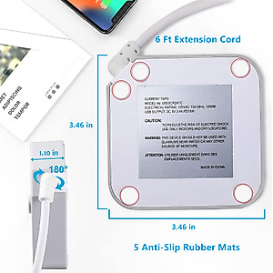 Power Strip with USB C, 3 Outlets Desktop Charging Station, 6 Ft Extension Cord, Small and Portable Power Strip for Travel, Cruise Ship