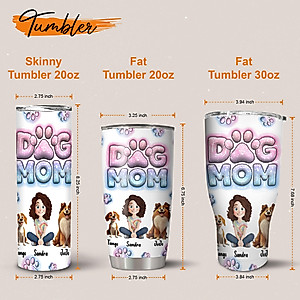 Personalized 2D Dog Mom Stainless Steel Tumbler, Fur Mom, Forever Loved, Mothers Day Birthday Gifts For Women, Pet Lover, Custom Coffee Tumbler For Dog Lover Gifts