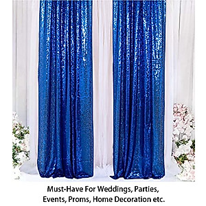 Sequin Curtains 2 Panels Royal Blue 2FTx8FT Sequin Photo Backdrop Sequin Backdrop Curtain Pack of 2-1011E