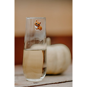 Simply Charmed Cat Wine Charms or Drink Glass Markers - Magnetic - Great Birthday or Hostess Gift for Cat Lovers - Set of 6 Cute Kitty Glass Identifiers