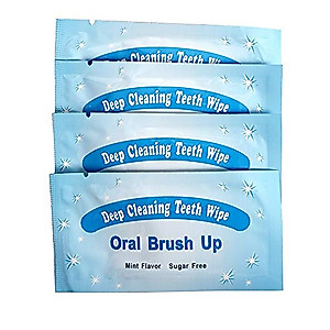 Mint-flavored oral finger wipes teeth whitening wipes oral cleaning wipe (100 Pcs)