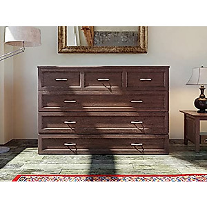 AFI Deerfield Murphy Bed Chest with Charging Station, Queen, Burnt Amber