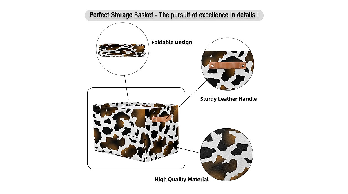Large Zebra Print Storage Baskets for Toys & More | Collapsible & Durable