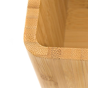 Dehaus® Stylish Large Bamboo Utensil Holder - Premium Wooden Kitchen Utensil Organizer - Utensil Caddy for Countertop - Counter Storage Crock for Cooking Spoon, Spatula, Silverware or Flatware