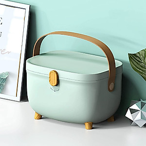 BigKing Oval Medicine Storage Box, Plastic Medicine Storage Box Oval Double Layers Multi Grid Large Capacity Medical Box Organizer for Home Dorm(Light fir Green)