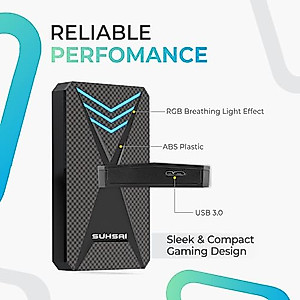 SUHSAI 320GB Portable External Hard Drive, USB 3.0, Compatible with Windows, Mac, Xbox Series X, PS4, PS5