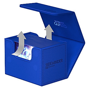 Ultimate Guard Sidewinder 80+, Deck Box for 80 Double-Sleeved TCG Cards, Blue, Magnetic Closure & Microfiber Inner Lining for Secure Storage
