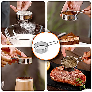 Flour Sifter, 3 Cup Sifter for baking, Stainless Steel Flour Sifter for Baking Cakes, Pastries, Pies, Cupcakes and Desserts, Powdered Sugar Shaker Duster, With Hand Press Design