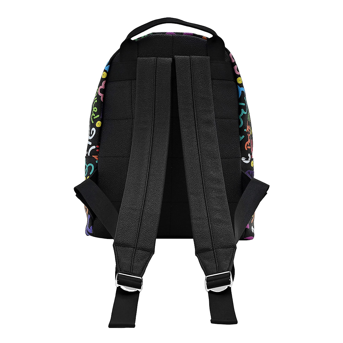 BRITTO Romero Vegan Leather Small Backpack, Colorful Graffiti