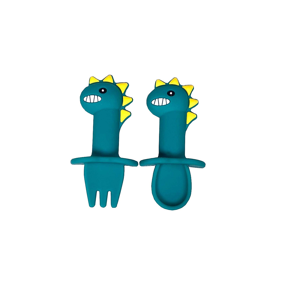 Silicone Suction Baby Plate With Spoon and Fork Dinosaur Baby Plate Set Baby Self Feed Utensils Baby Spoon Baby Fork Suction Plate