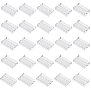 Lnrueg 24 PCS Acrylic Stands, Clear Place Card Holders, Durable Wedding Sign Holders, Table Number Card Stands with Card Slot, Name Card Display Stands for Restaurant Exhibition