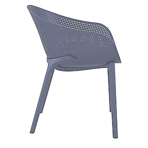 Compamia Sky Patio Dining Arm Chair in Dark Gray (Set of 2)