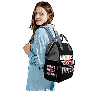 World's Okayest Employee Diaper Bag Backpack Large Capacity Mommy Bags Multifunction Nappy Bag Travel Back Pack Gray-Style