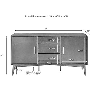 Crosley Furniture Landon Buffet and Large Console, White