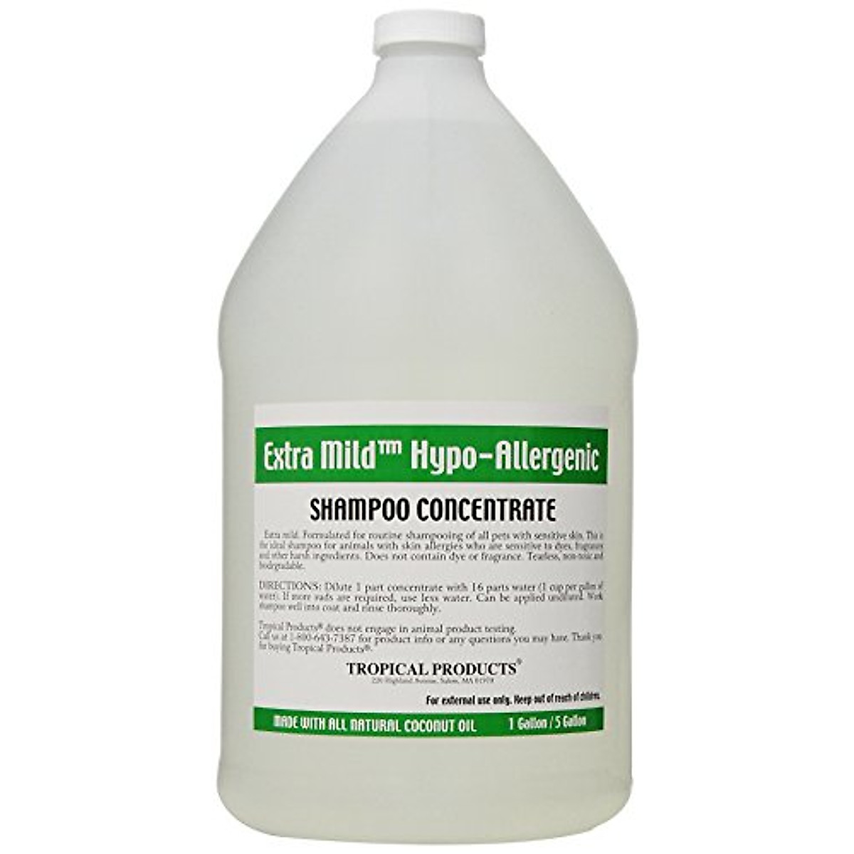 TROPICAL Extra Mild Hypo-Allergenic Pet Shampoo, 1-Gallon