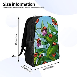 QQLADY Ladybug Travel Backpack for Women Men Carry On Backpack Waterproof 15.6inch Laptop Backpack Hiking Casual Bag Backpack