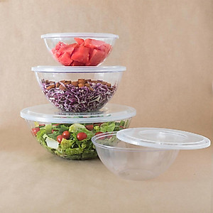 Clear Plastic Salad Bowl (96 Oz.) - Pack Of 1 - Stylish Design, Perfect for Meal Prep, Family Gatherings, BBQs, Parties, Holiday Entertaining, Everyday Use, & More