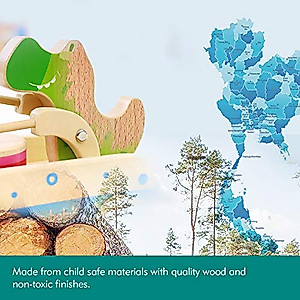 Baby Gift Wooden Toddler Pull Toy, Crocodile Drum Tapping Children's Toy, Baby dragging and Learning to Walk, Rope Traction Rope Crawling for Toddlers Ages 1+