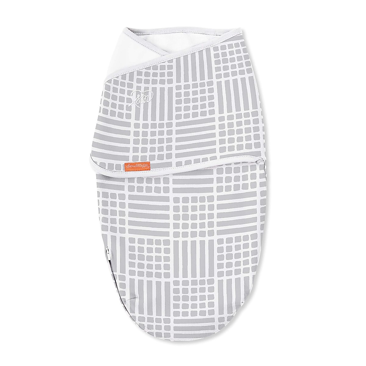 SwaddleMe Whisper Quiet Swaddle with Easy Change – Size Small/Medium, 0-3 Months, 1-Pack (Square Dance)